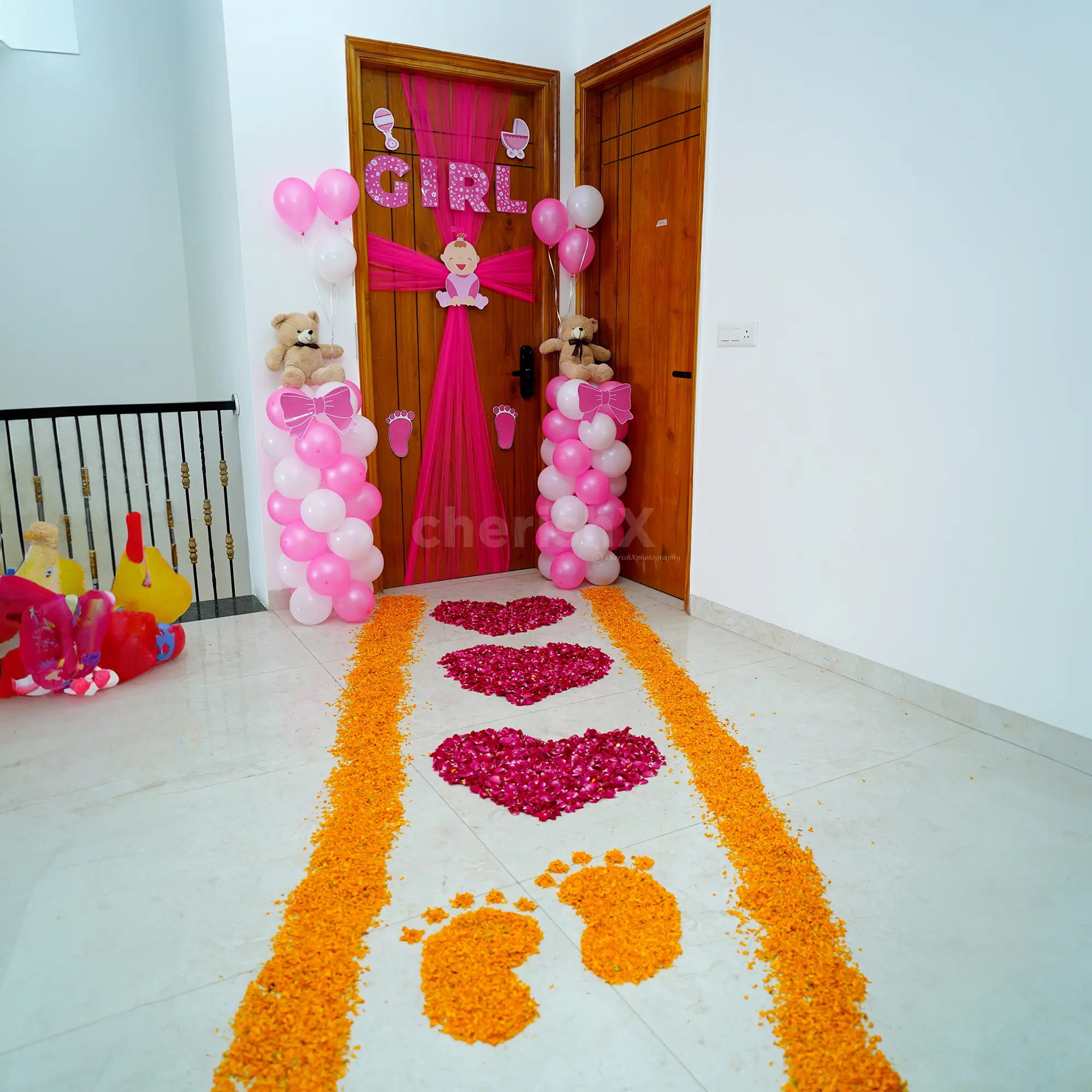 Indulge in a joyful moment with adorable welcome baby girl decoration Lucknow