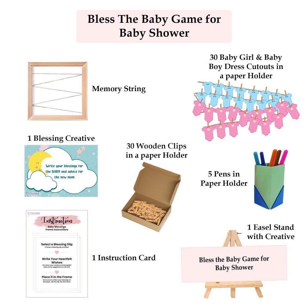 Unveil the true baby shower bliss with our Bless The Baby Game kit ...